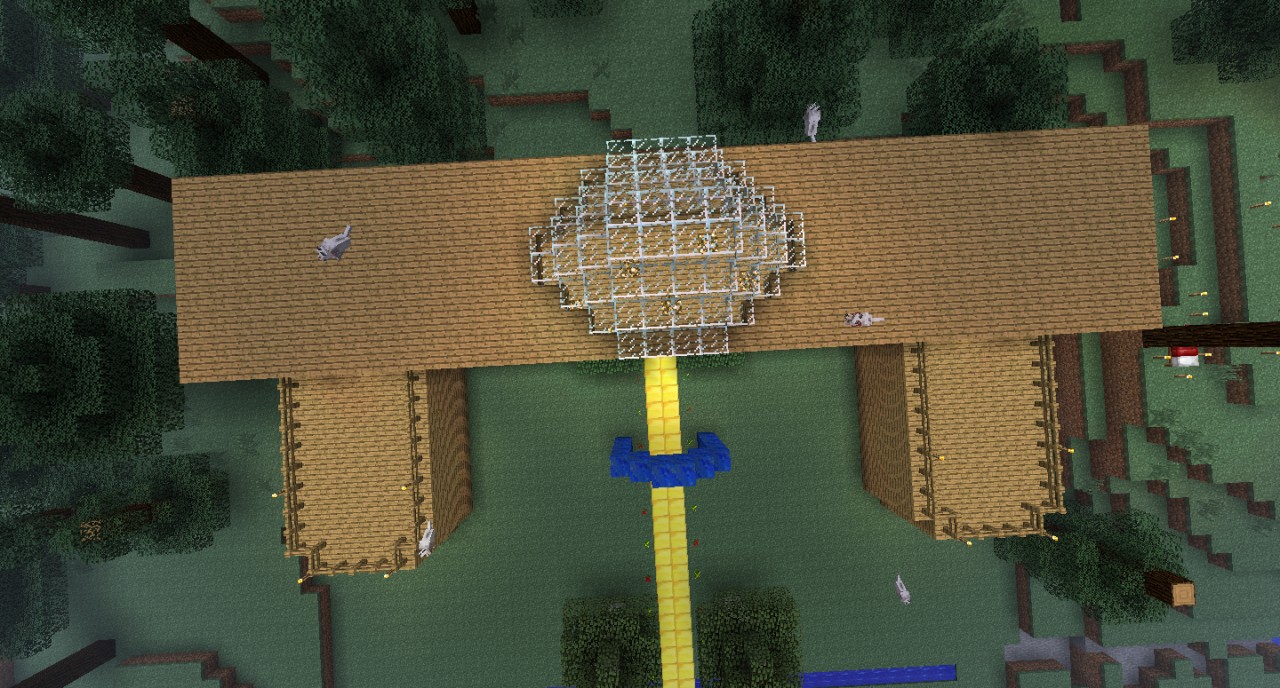 Awesome Mansion with Notch Statue + Wolf Pack Minecraft Map