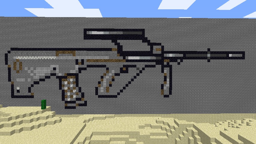 Huge Guns- AK47, AUG and M16 Minecraft Map