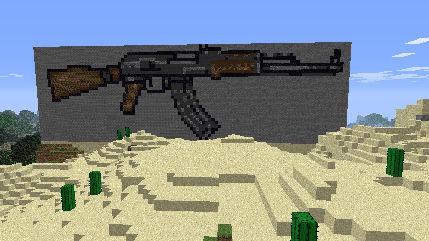 Huge Guns- AK47, AUG and M16 Minecraft Map