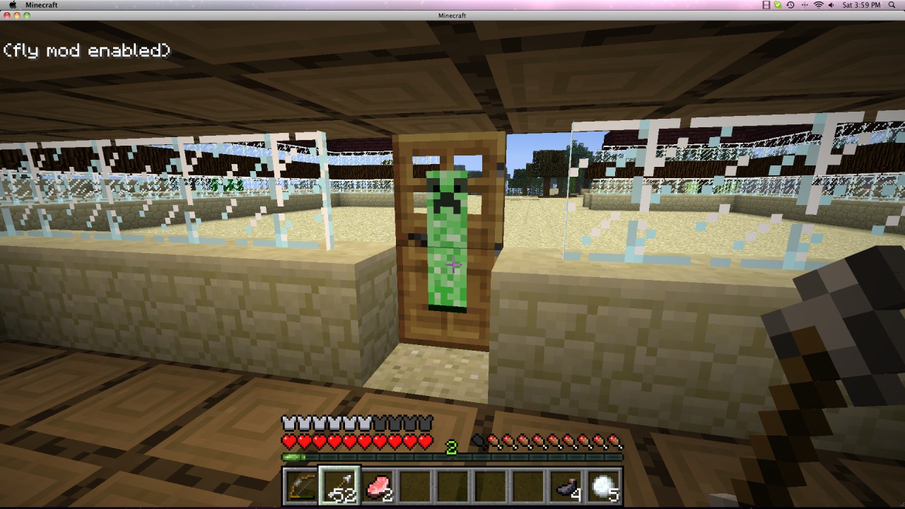 Creeper on the door trick. Minecraft Texture Pack