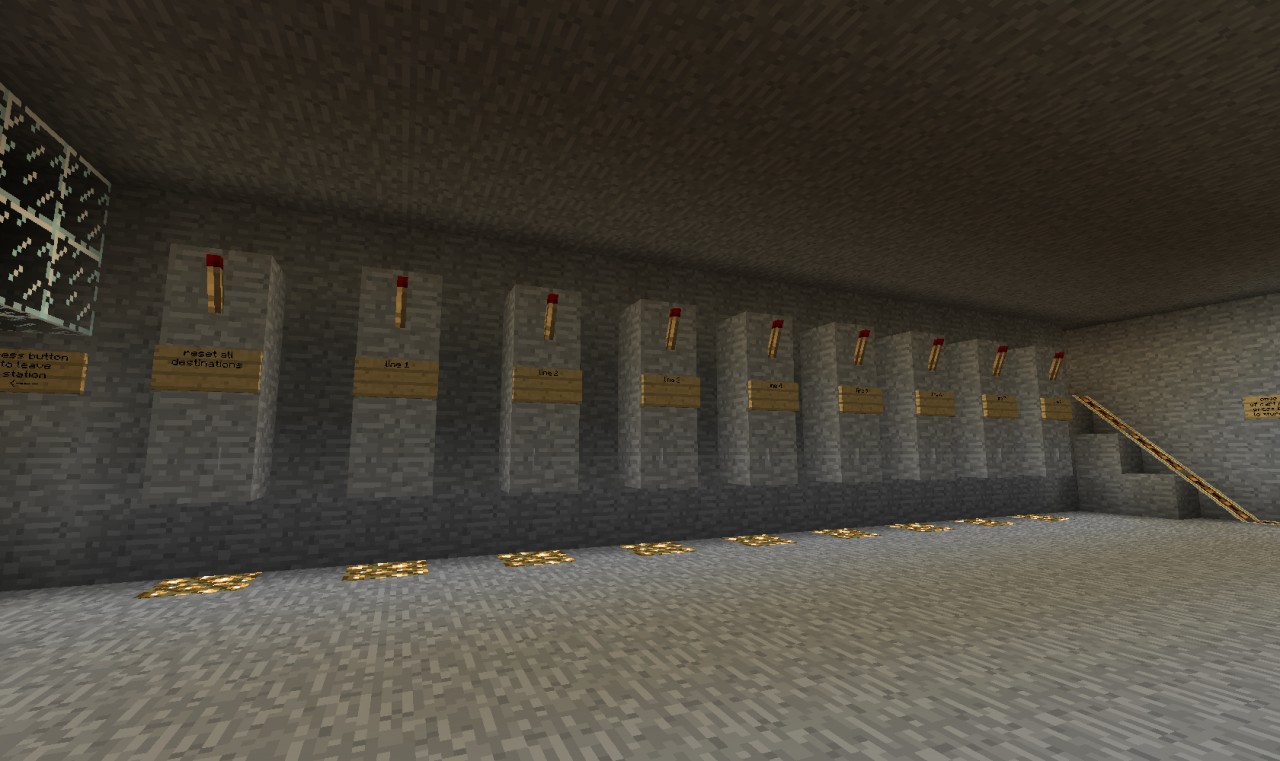 8 Line Minecart Station Minecraft Map
