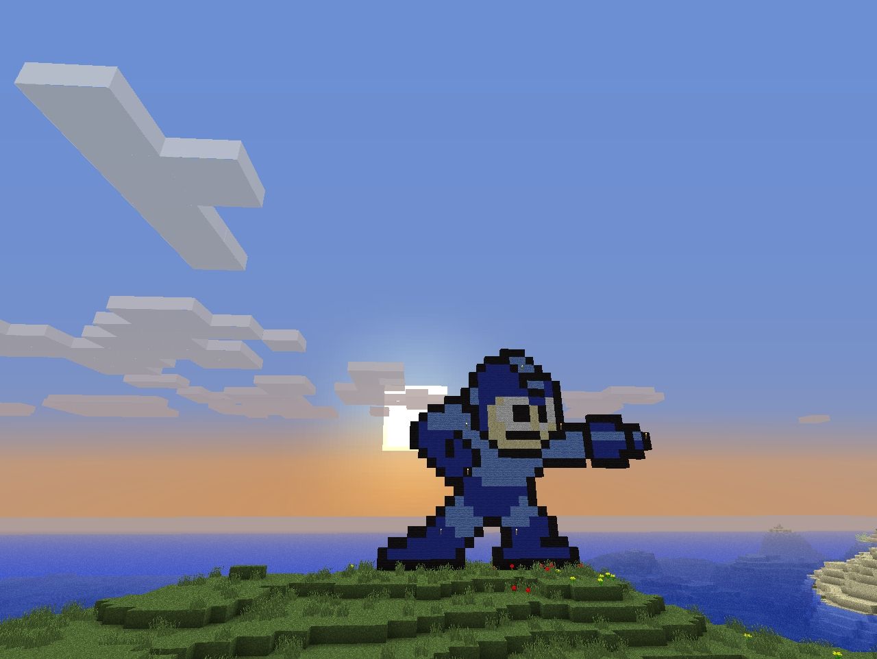Mega Man Pixel Art Minecraft Map