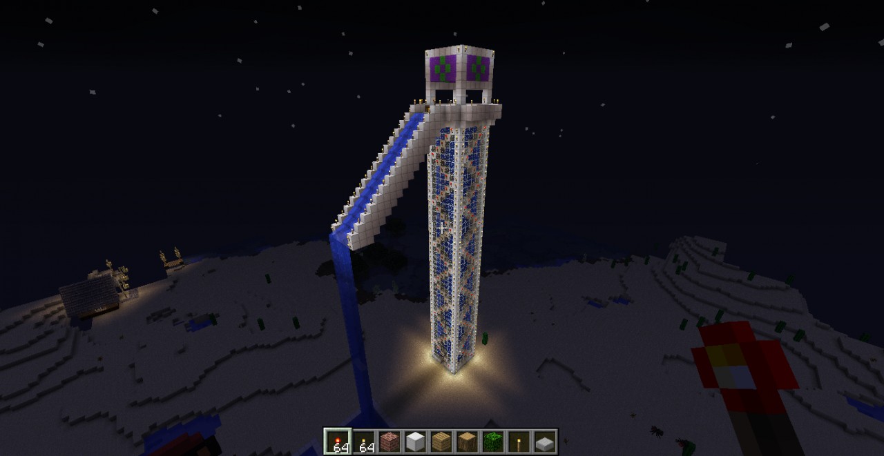 Server Guard Tower, Club, and Water Slide Minecraft Map
