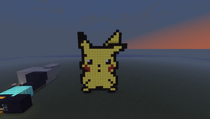 Pikachu Pixel Art Minecraft Map