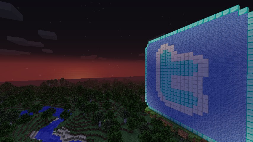 "What’s happening?" - the Twitter logo Minecraft Map