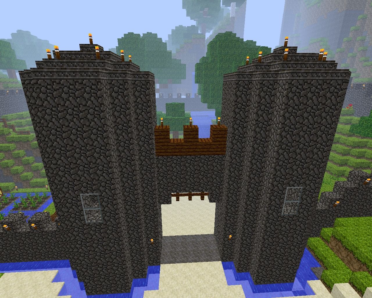 city wall gate Minecraft Map
