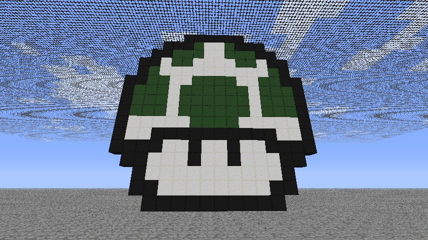 Green Mario Shroom Pixel Art Minecraft Map