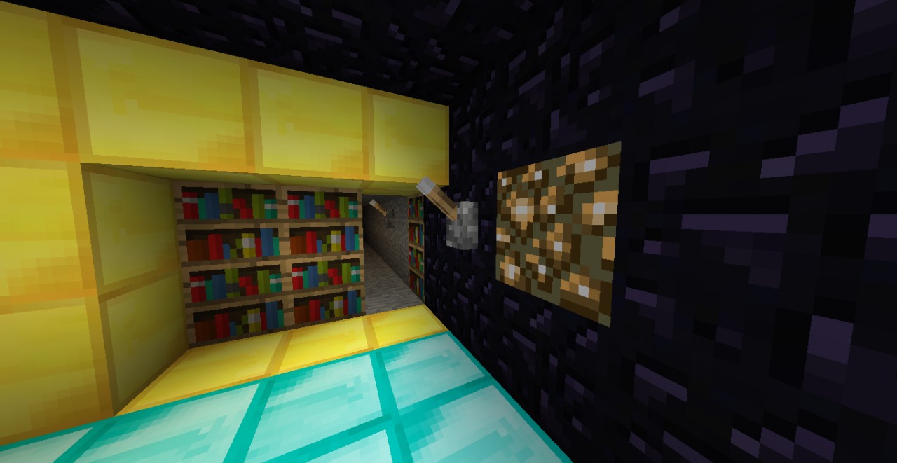 Awesome obsidian hillside mansion, must see! Minecraft Map