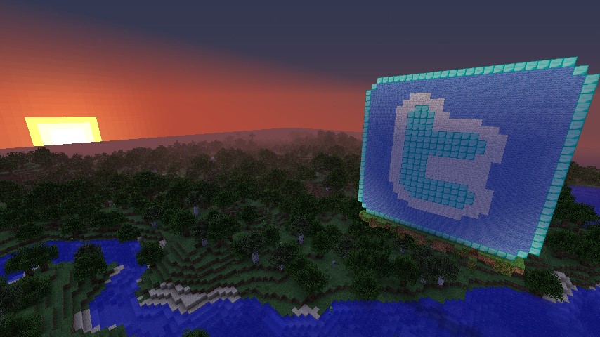 "What’s happening?" - the Twitter logo Minecraft Map