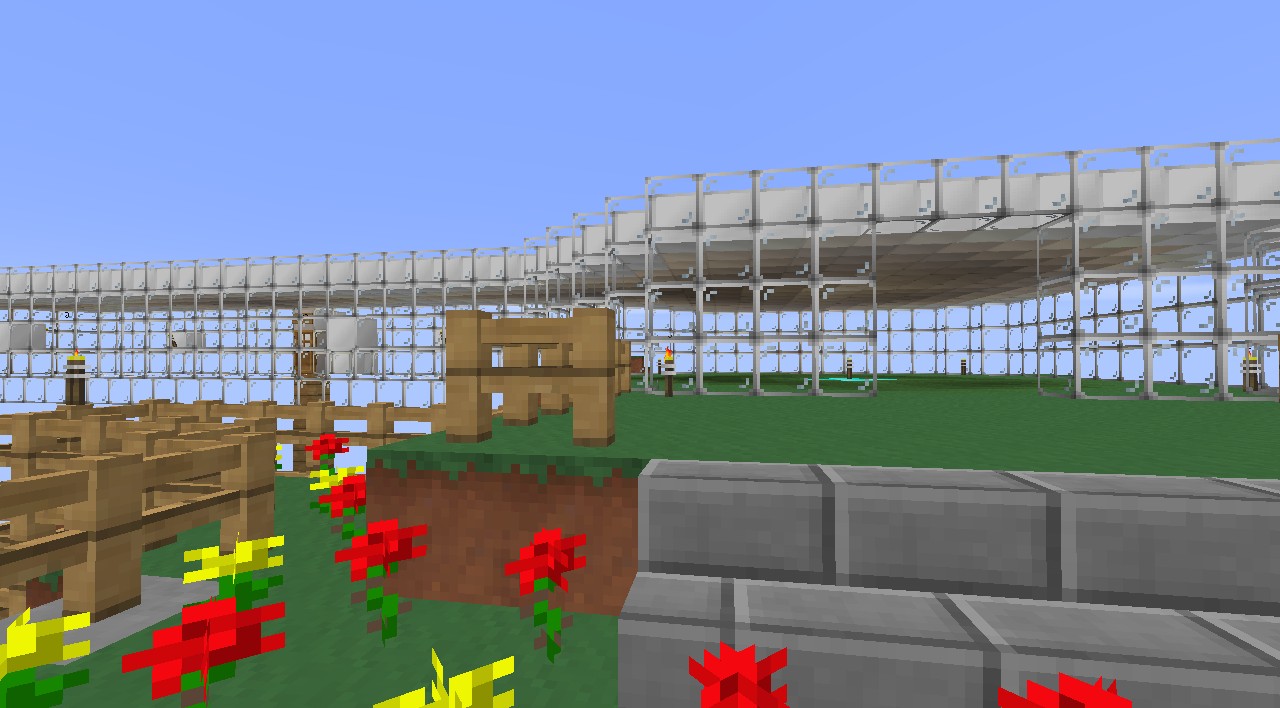 Glass House with a flying house Minecraft Project