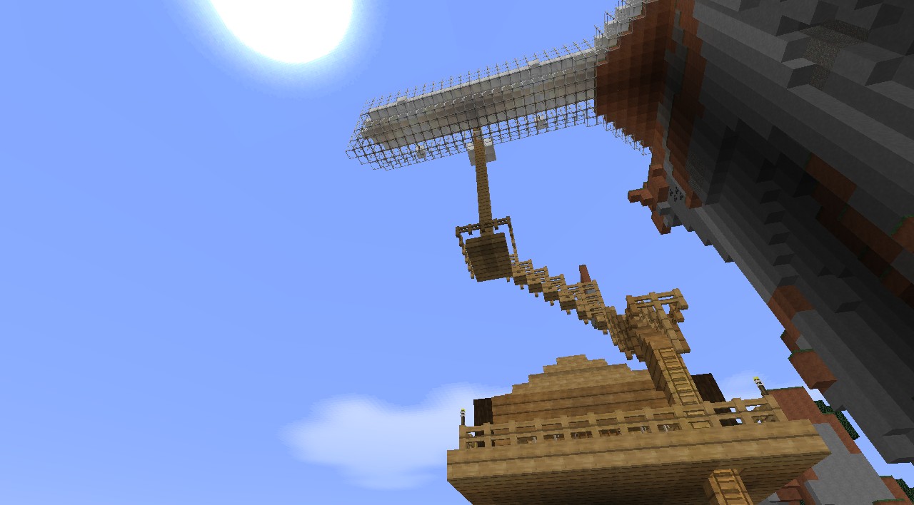 Glass House with a flying house Minecraft Map