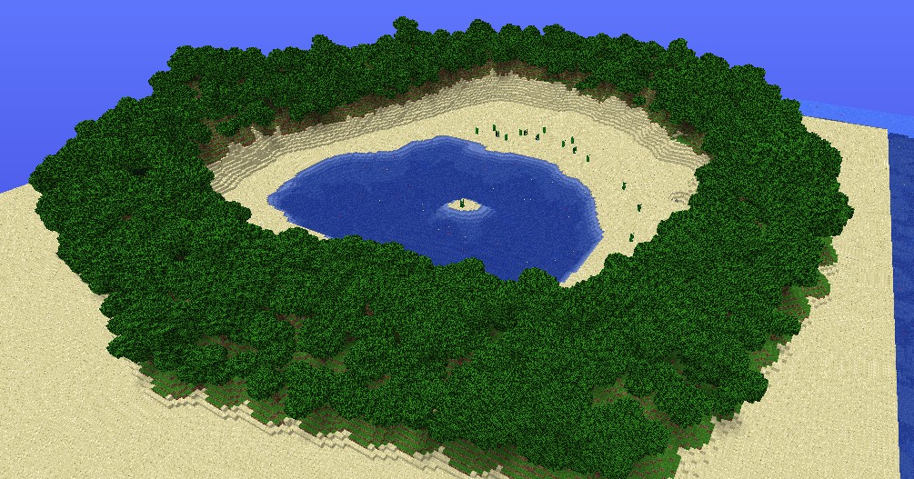Island with lake Minecraft Map