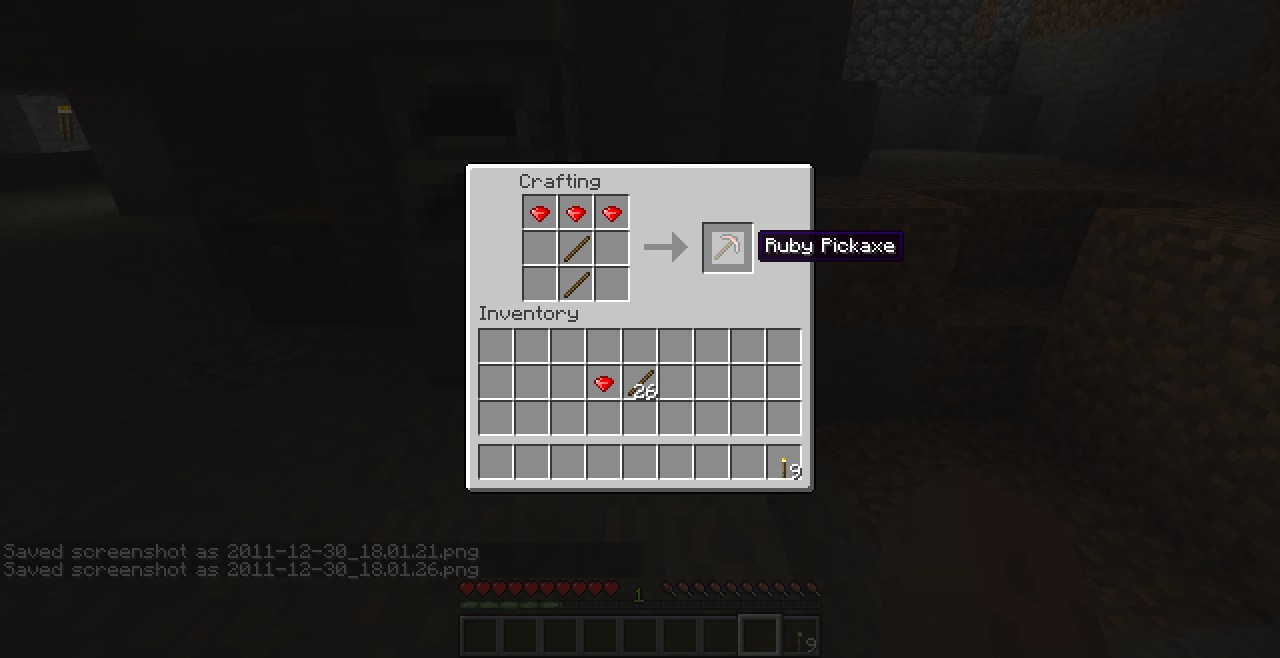 Ruby ore and tools 1.0 (Now with Coal and Redstone Blocks) Minecraft Mod