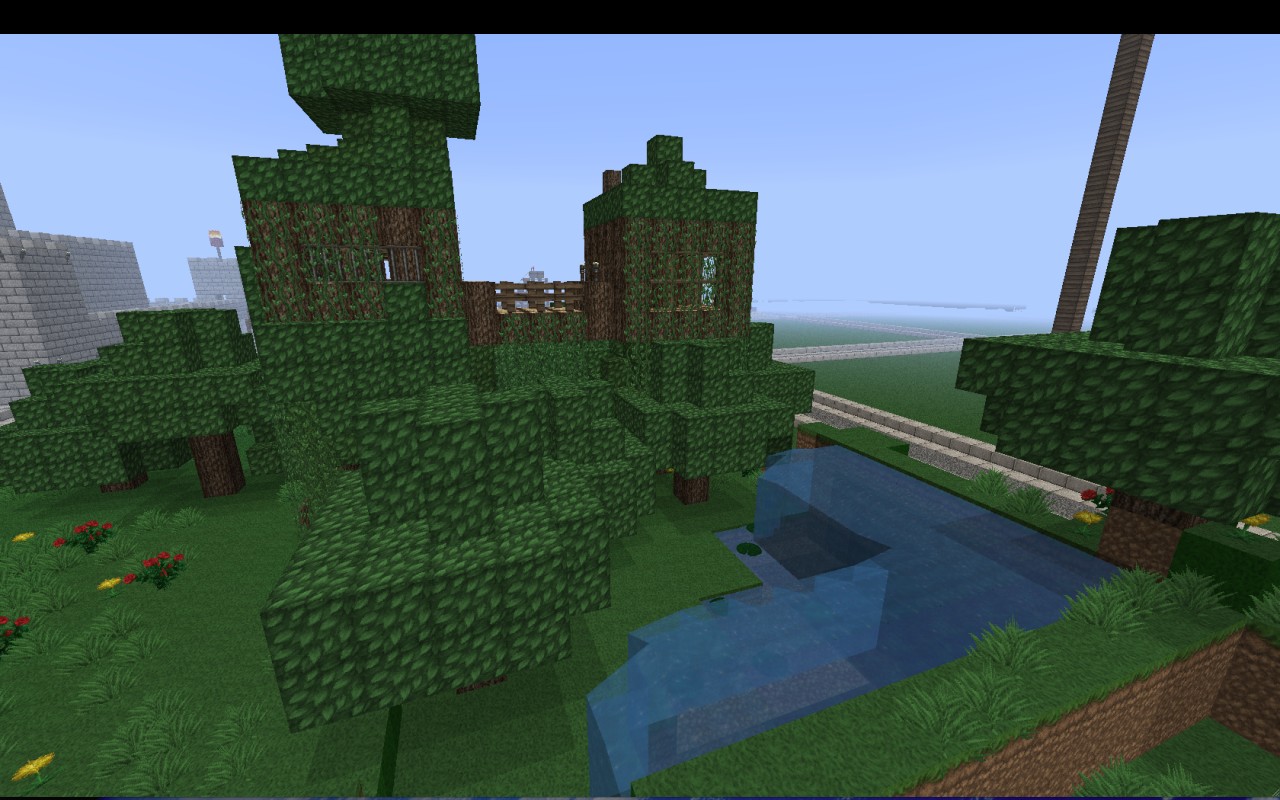 Beautiful Treehouse: With Nice Pond Minecraft Map