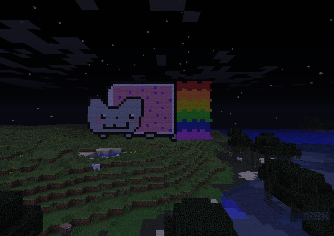 nyan cat made outta wool Minecraft Map