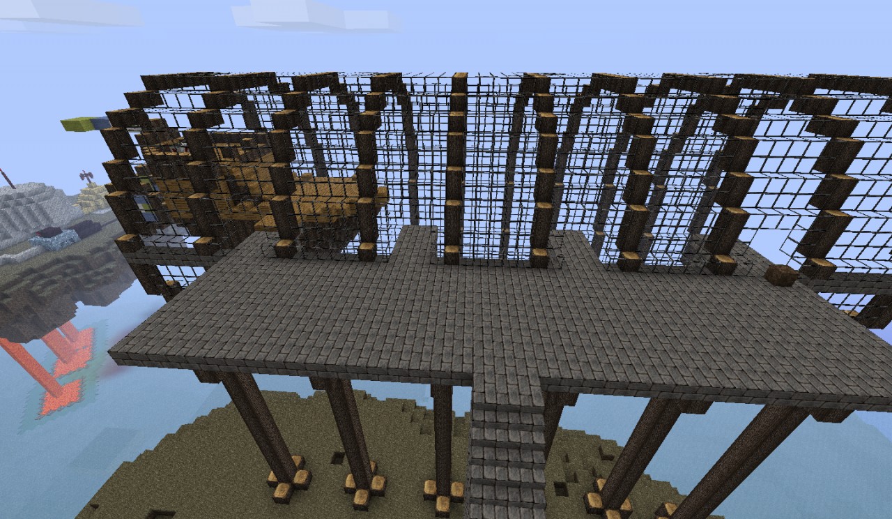 Steampunk floating islands with airship port and factory Minecraft Map
