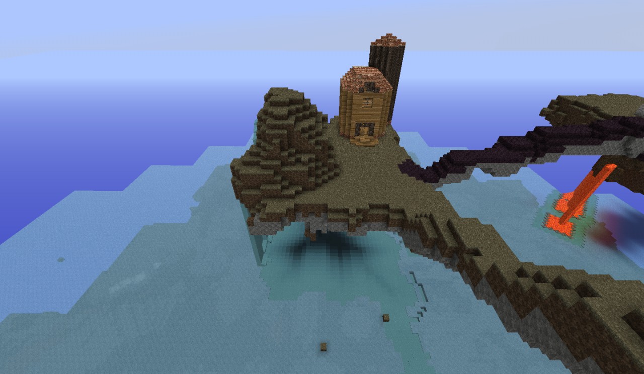 Steampunk floating islands with airship port and factory Minecraft Map