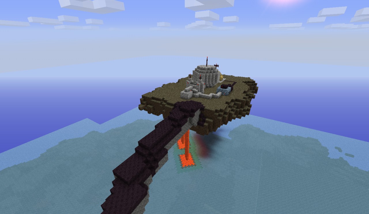 Steampunk floating islands with airship port and factory Minecraft Map