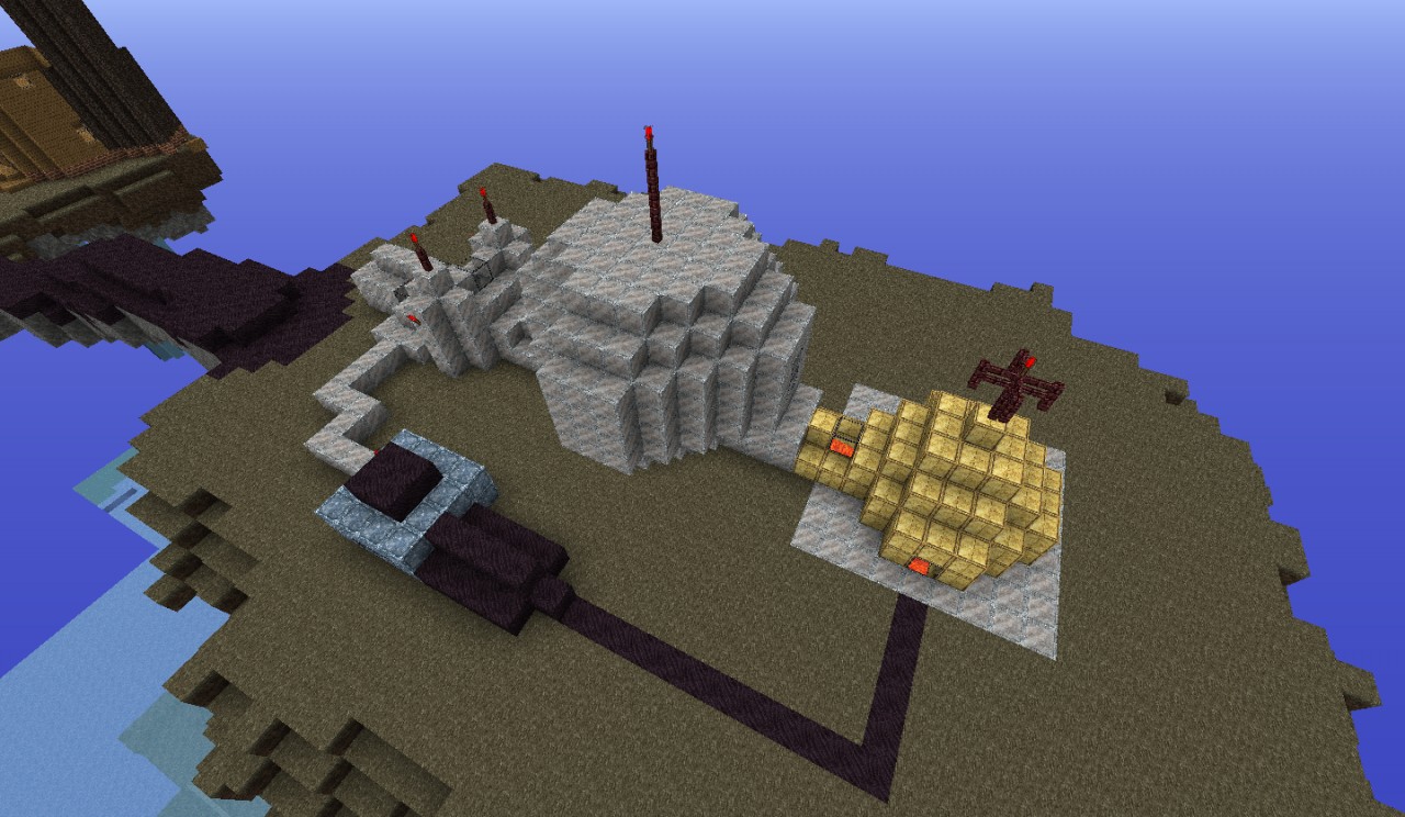 Steampunk floating islands with airship port and factory Minecraft Map