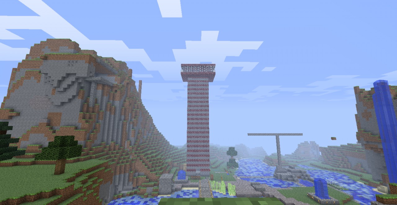A netherrack tower made in survival Minecraft Map