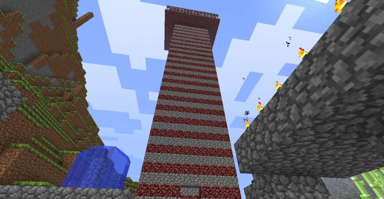 A netherrack tower made in survival Minecraft Project