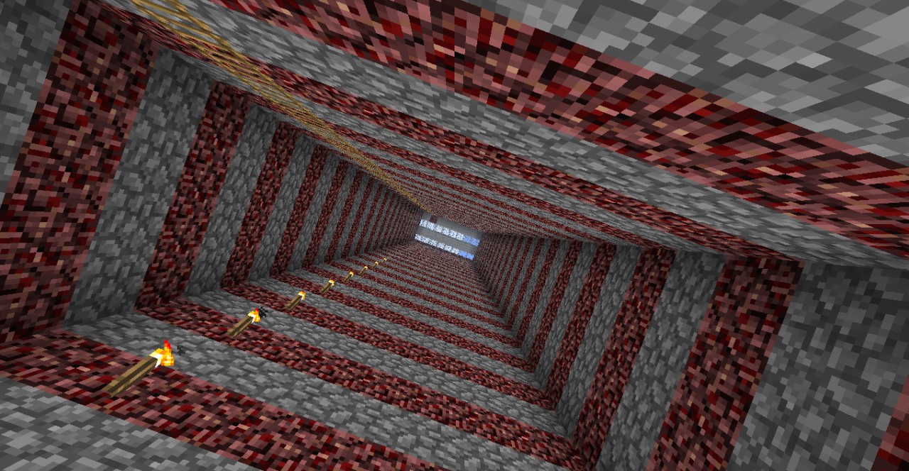 A netherrack tower made in survival Minecraft Map