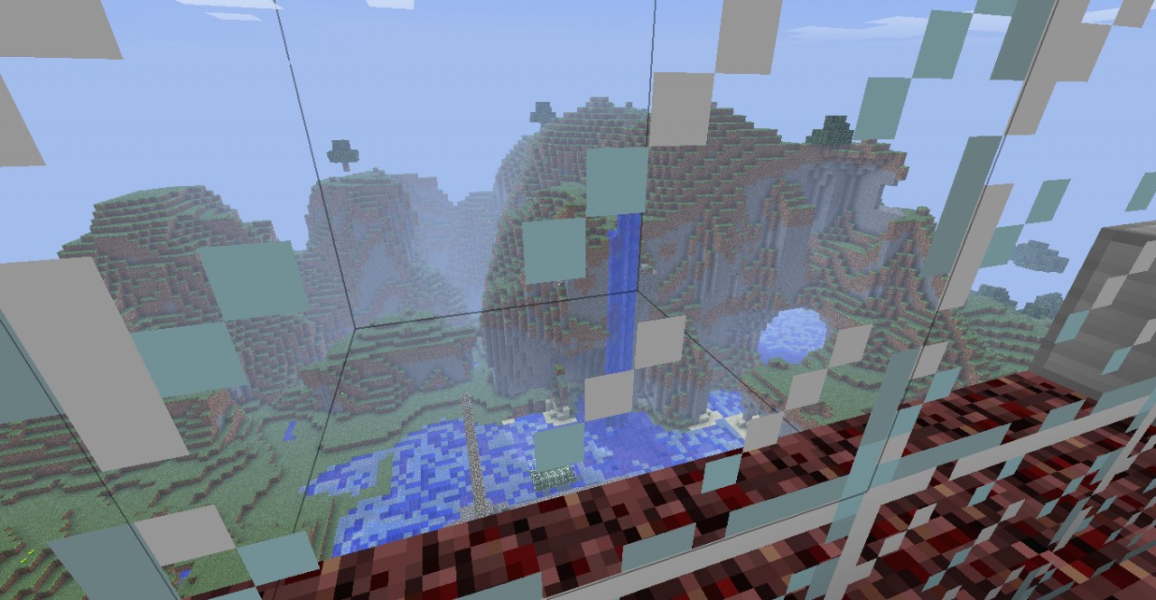 A netherrack tower made in survival Minecraft Map