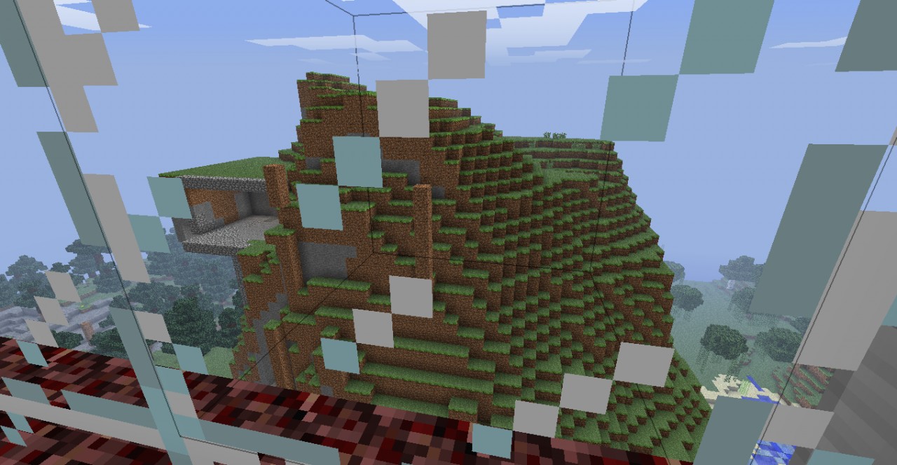 A netherrack tower made in survival Minecraft Map