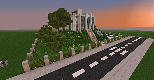 Modern House on hill Minecraft Map