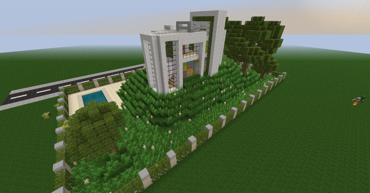 Modern House on hill Minecraft Map