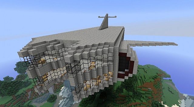 Floating Futuristic Starship Minecraft Map