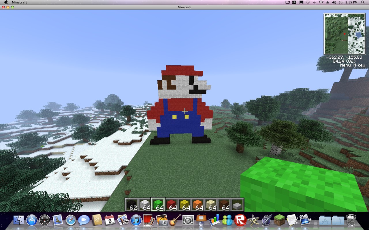Mario world pixel art Minecraft Map