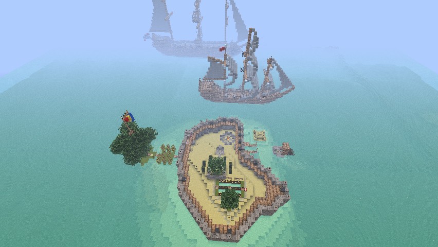 Fortified Survival Island w/ Ships Minecraft Map