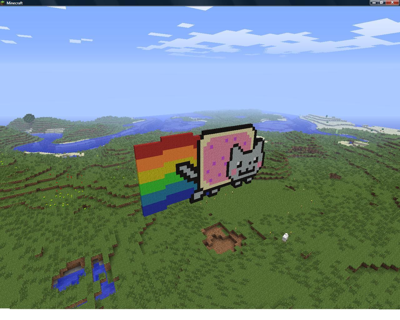 Nyan Cat Pixel Art Minecraft Map