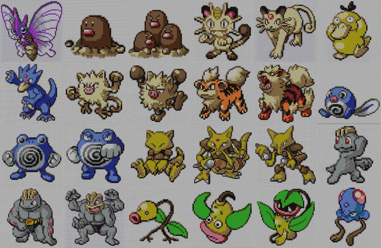 Pokemon Sprite Museum #001 - #151 (w/ Download) Minecraft Map