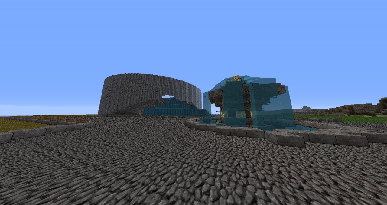 Giant Outdoor Mall with Park in Center Minecraft Map