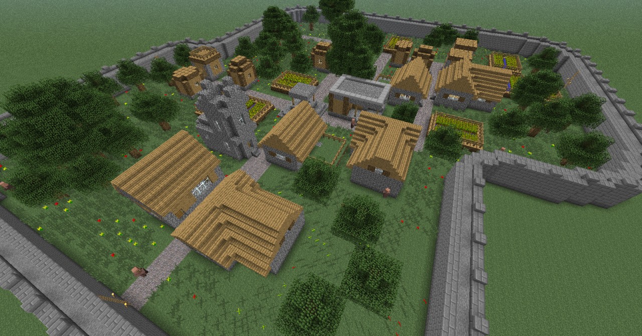 NPC village modified Minecraft Map