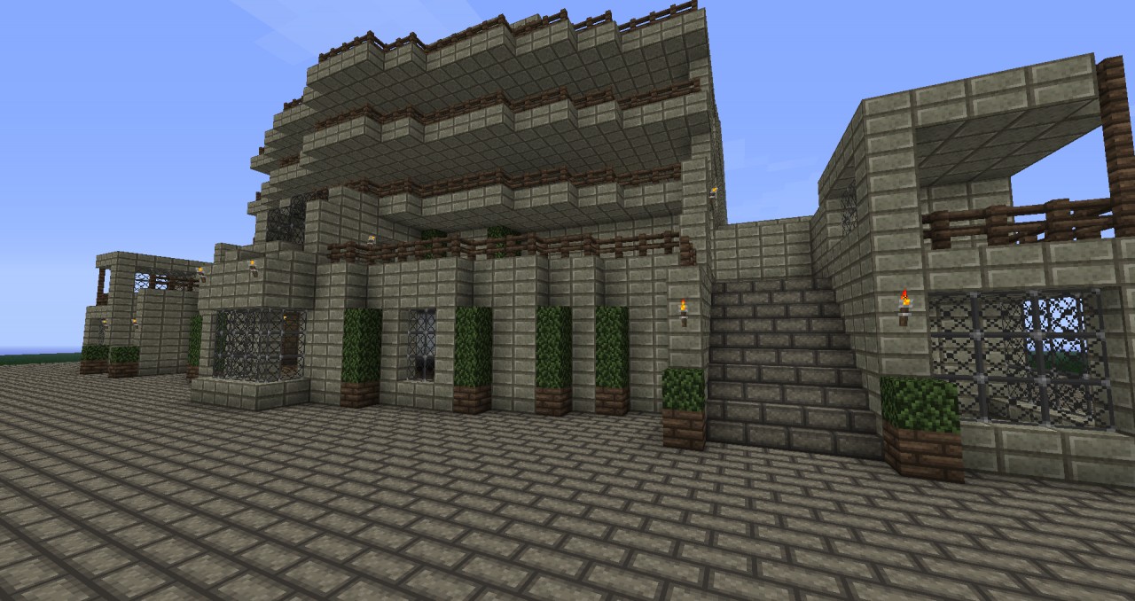 Modern spawn building Minecraft Map