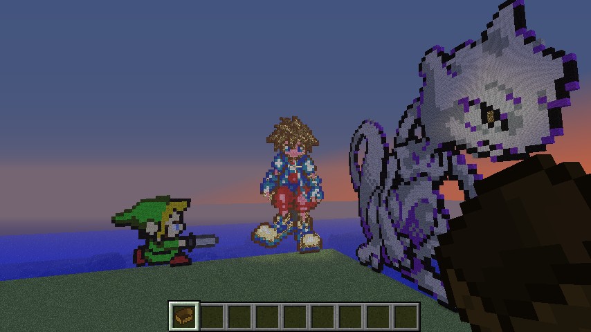 pixel art Sora Minecraft Map
