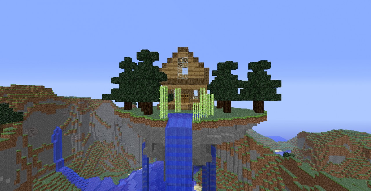 my first floating island house Minecraft Map