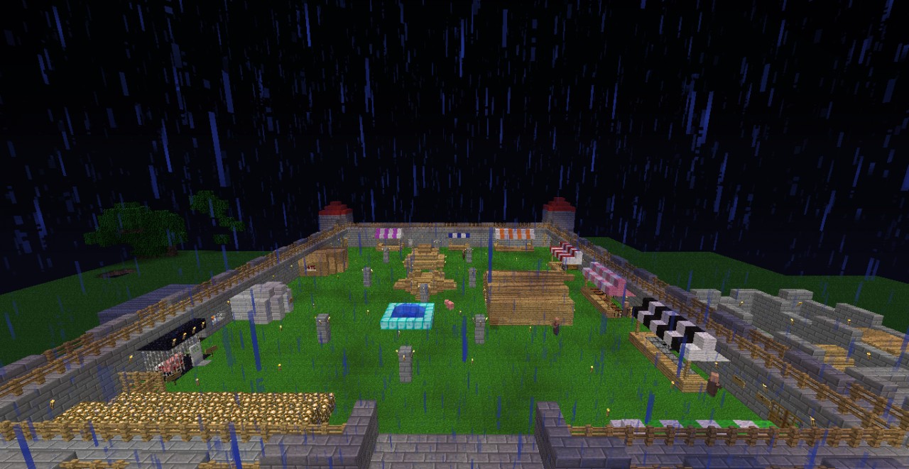 flat grass castle Minecraft Map