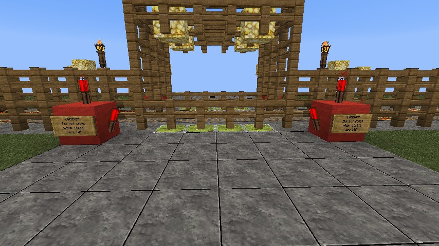 Minecraft railroad crossing for MRT Minecraft Map