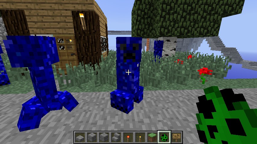 blue creepers! Minecraft Texture Pack