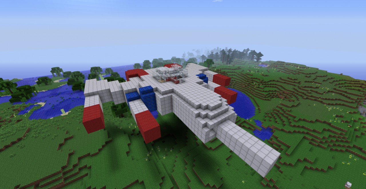 Galaga Ship 3D Rendition Minecraft Map