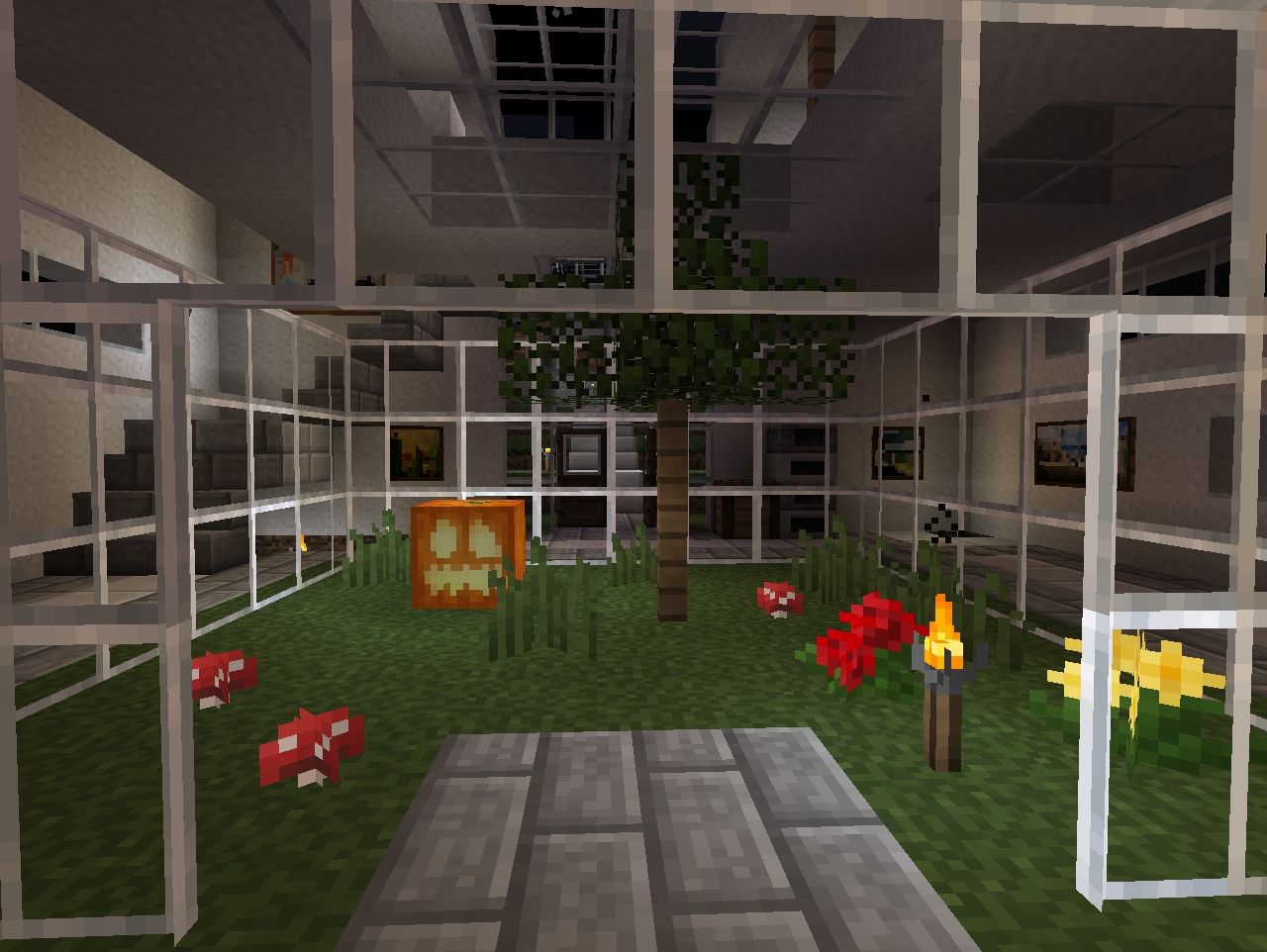 Modern home with small atrium (Survival mode) Minecraft Map