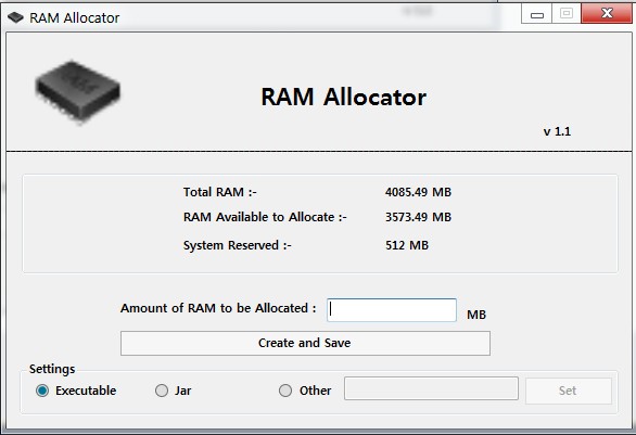 RAM Allocator 1.1 Minecraft Mod