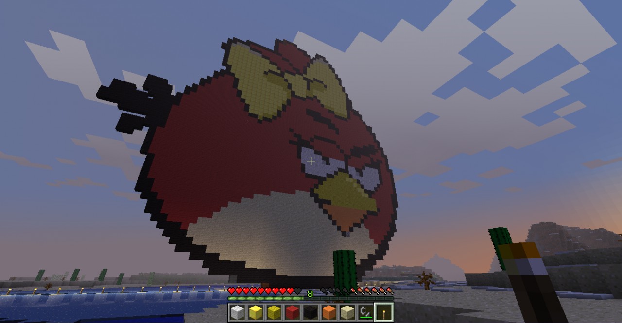 Female red angry bird Minecraft Map