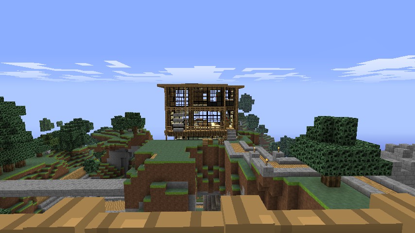 Mountain modern log house Minecraft Map