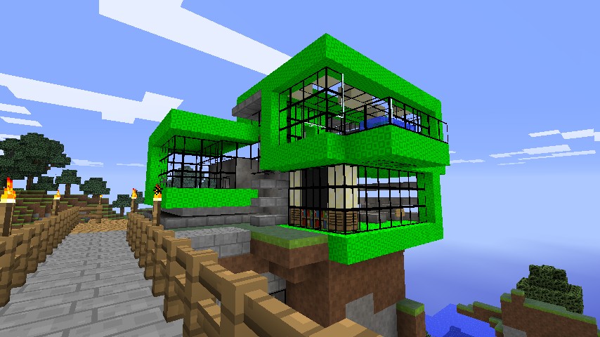 Modern Lime Mountain House Minecraft Map