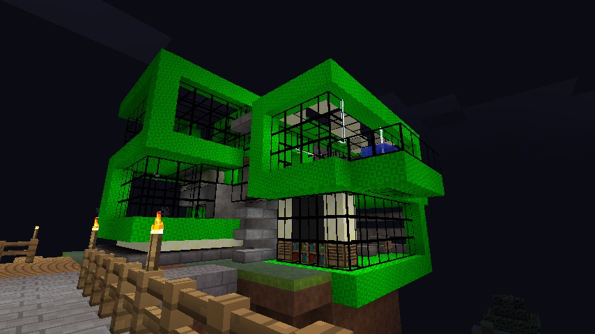Modern Lime Mountain House Minecraft Map